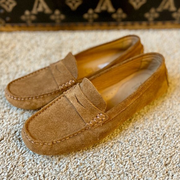 Flag Ltd | Shoes | Flag Ltd Brown Tan Suede Leather Loafers Drivers ...